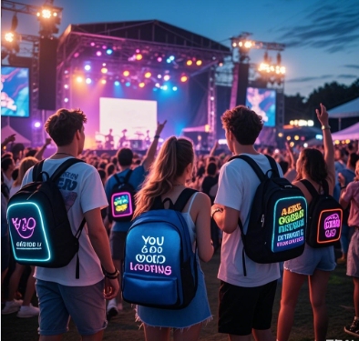 ChillCheer Unisex Smart LED Backpack with Colorful LED Sign Panel and ...