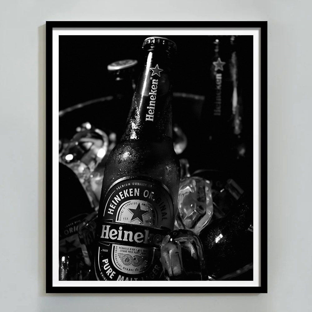 Chilled Beer Poster, Bar Cart Print, Black And White, Alcohol Wall Art ...