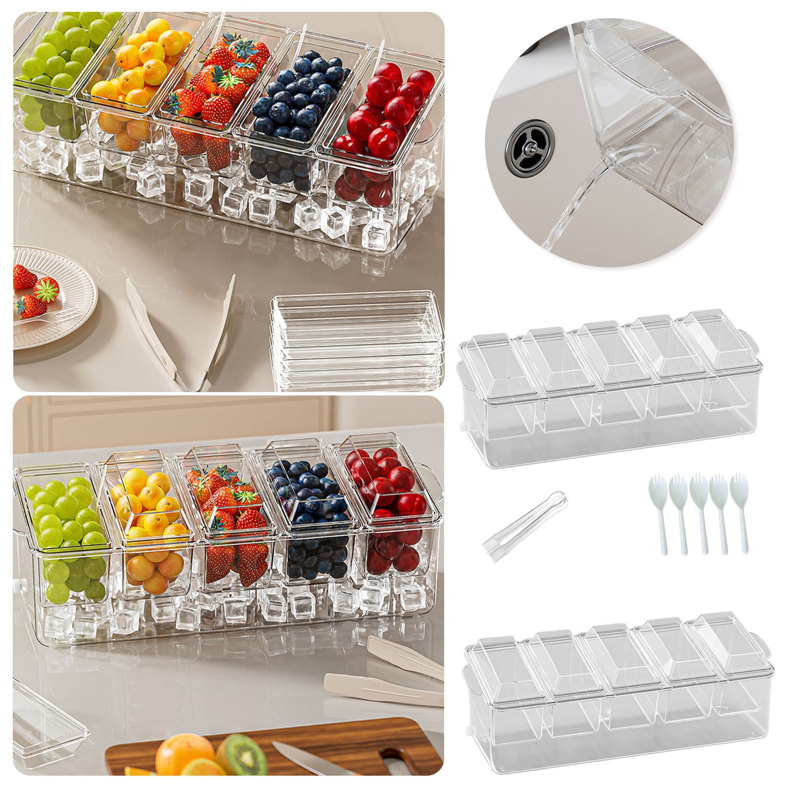 Chilled Condiment With 5 Containers Condiment Server With Individual ...