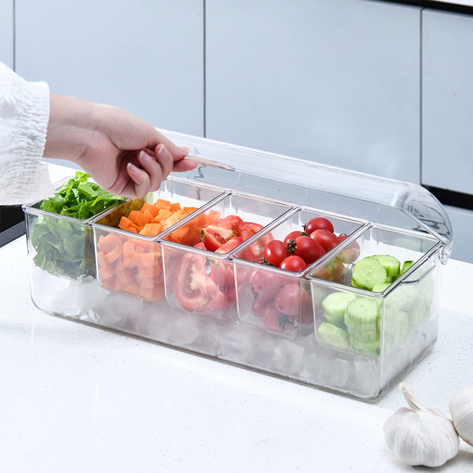 Chilled Condiment Server Ice Chilled Server Container Chilled - Walmart.com