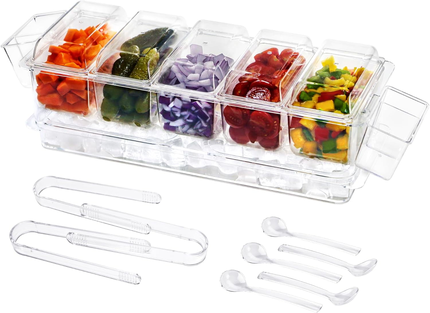Chilled Condiment Server | Taco Bar Serving Set for Party | Chilled ...