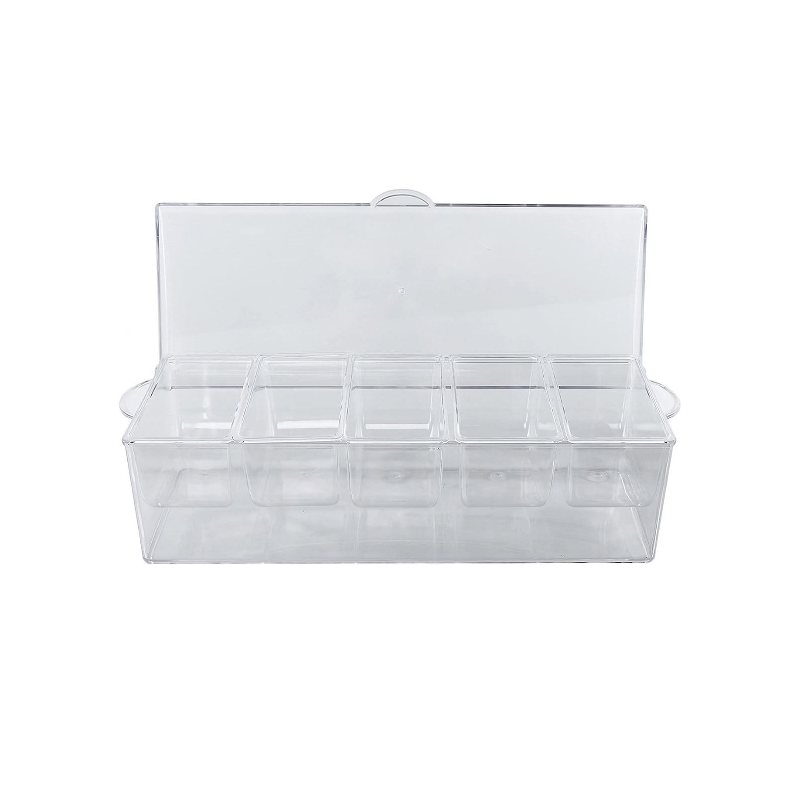 Chilled Condiment Server Tray, Bar Fruit Caddy with Lid and 5 Removable ...