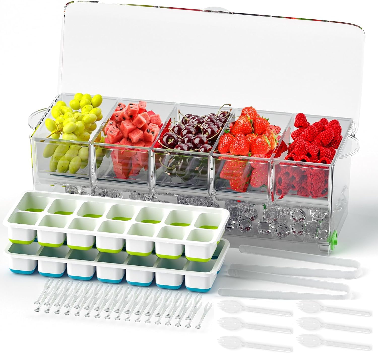 Chilled Condiment Server with Upgraded Drain Device, Condiment Tray ...