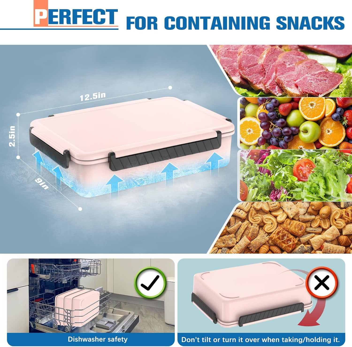 Chilled Portable Snackle Box Container Insulated Bag Keep Food Warm 12 ...