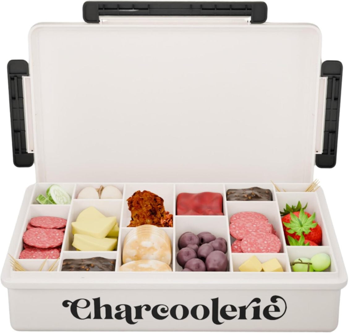 Chilled Portable Travel Charcuterie Snackle Box Container with Locking ...