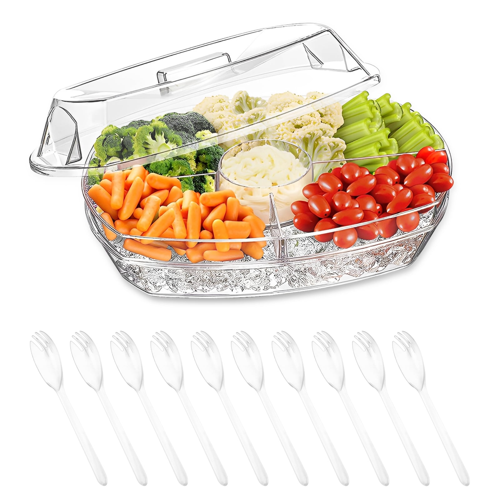 Chilled Serving Tray Ice Chilled Party Platter Transparent Plastic ...