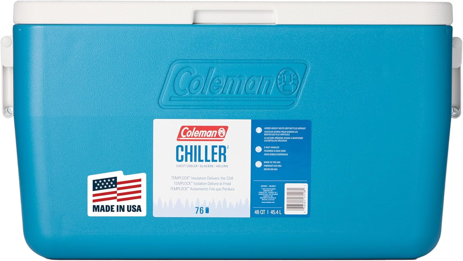 Chiller 48qt Insulated Portable Cooler with Ice Retention & Heavy-Duty ...
