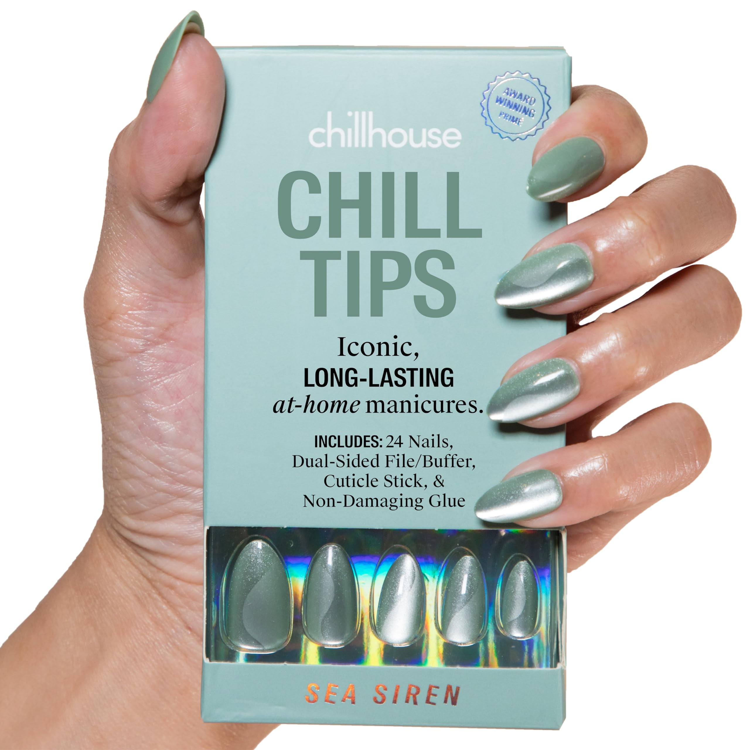 Chillhouse - Chill Tips, Press on Nails Kit - Sea Siren (Almond) - 24 ...