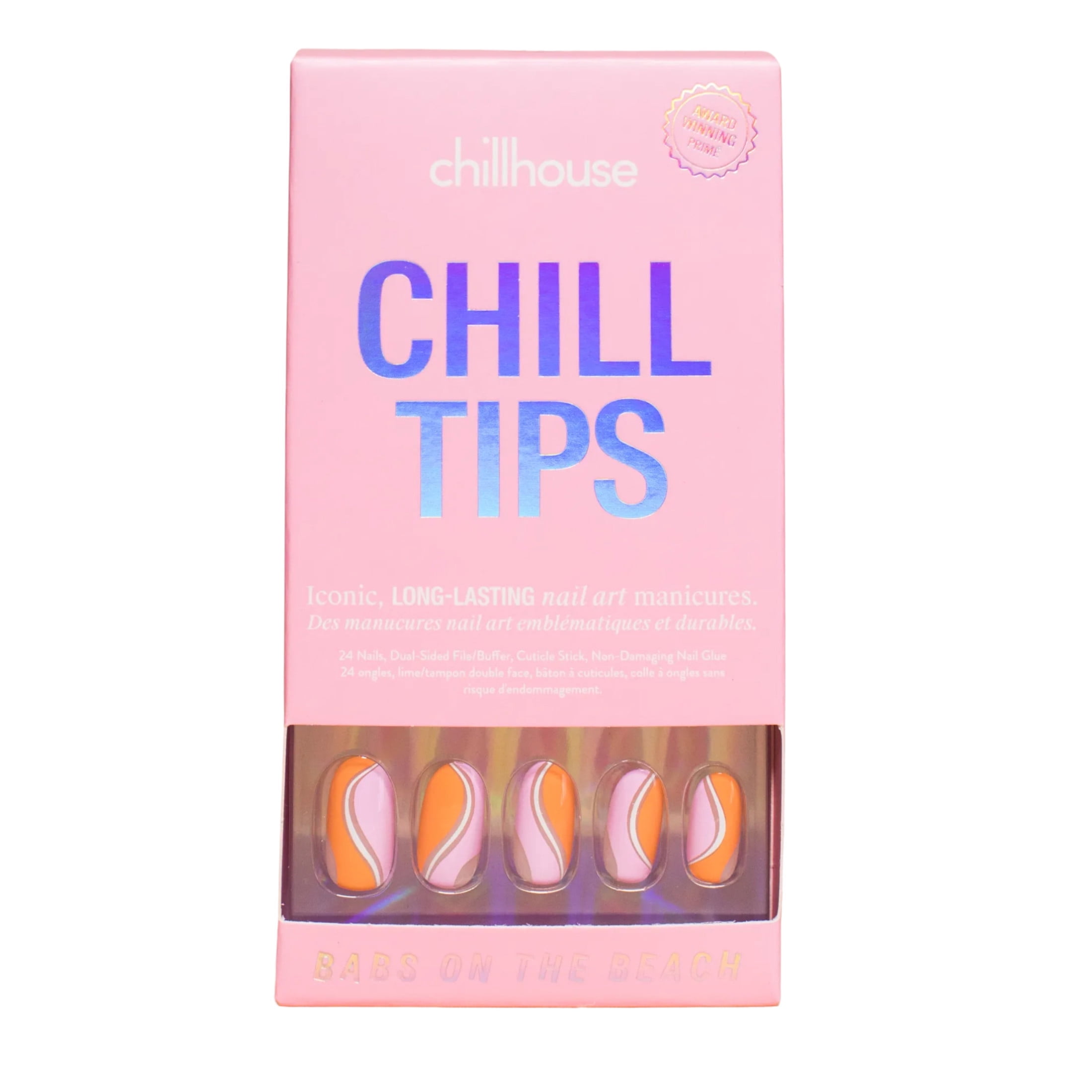 Chillhouse Chill Tips Press On Nails, Babs on the Beach, Oval Style, 30 ...