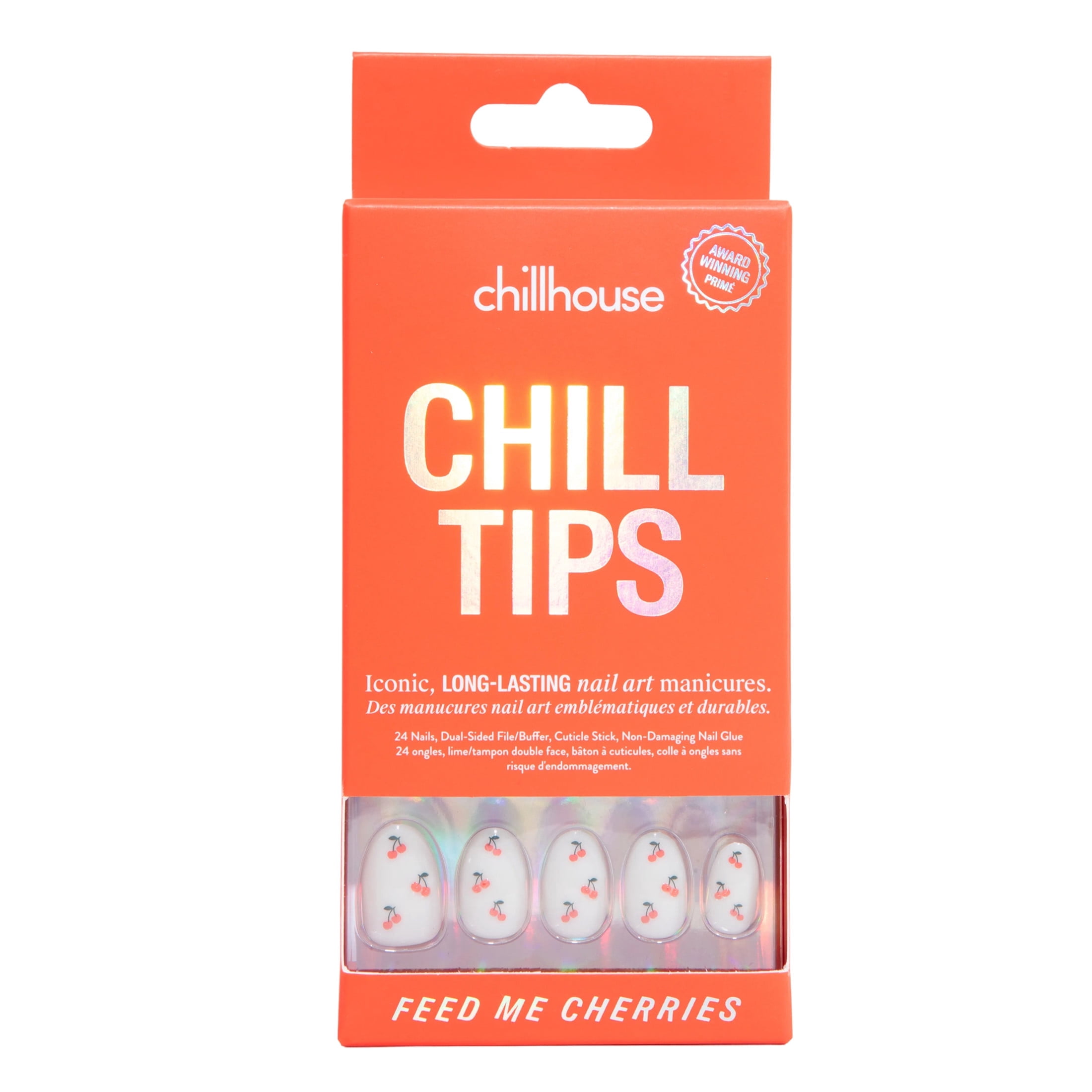 Chillhouse Chill Tips Press On Nails, Feed Me Cherries, Oval Style, 30 ...