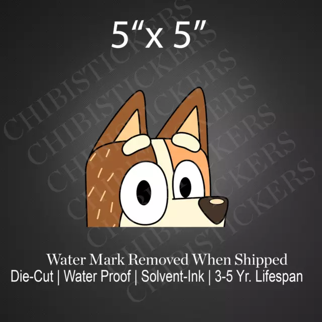 Chilli Bluey Dog Muffin Cute Dog Cute Kid Sticker Vinyl Sticker Decal ...