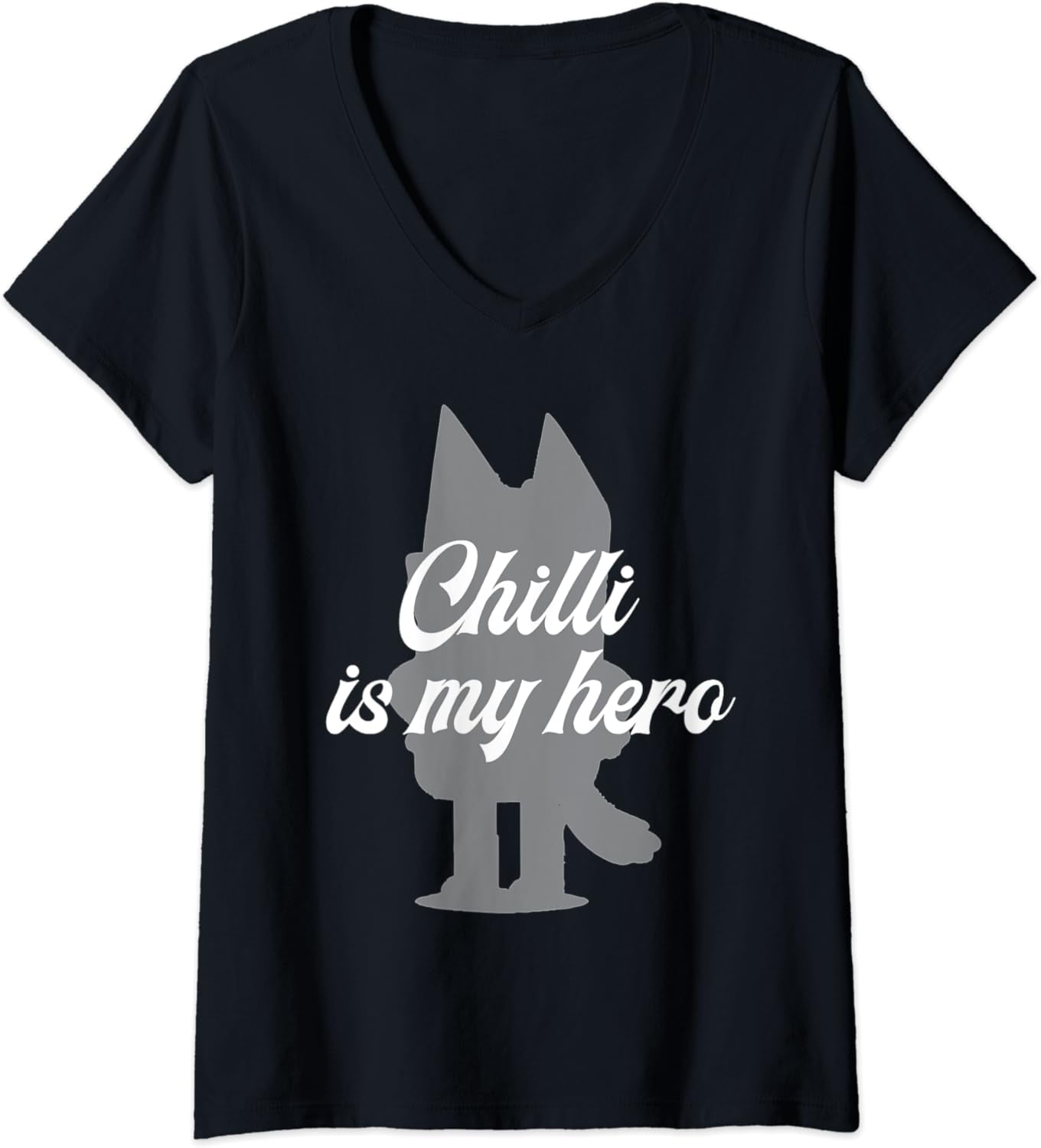 Chilli Is My Hero - Funny Kid's Show Mom - Blue Heeler Dog V-Neck T ...