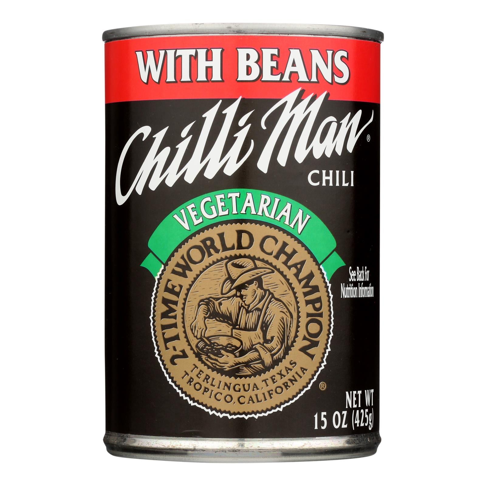 Chilli Man Easy Open Meatless Vegetarian Chili with Beans, 15 oz, (Pack ...