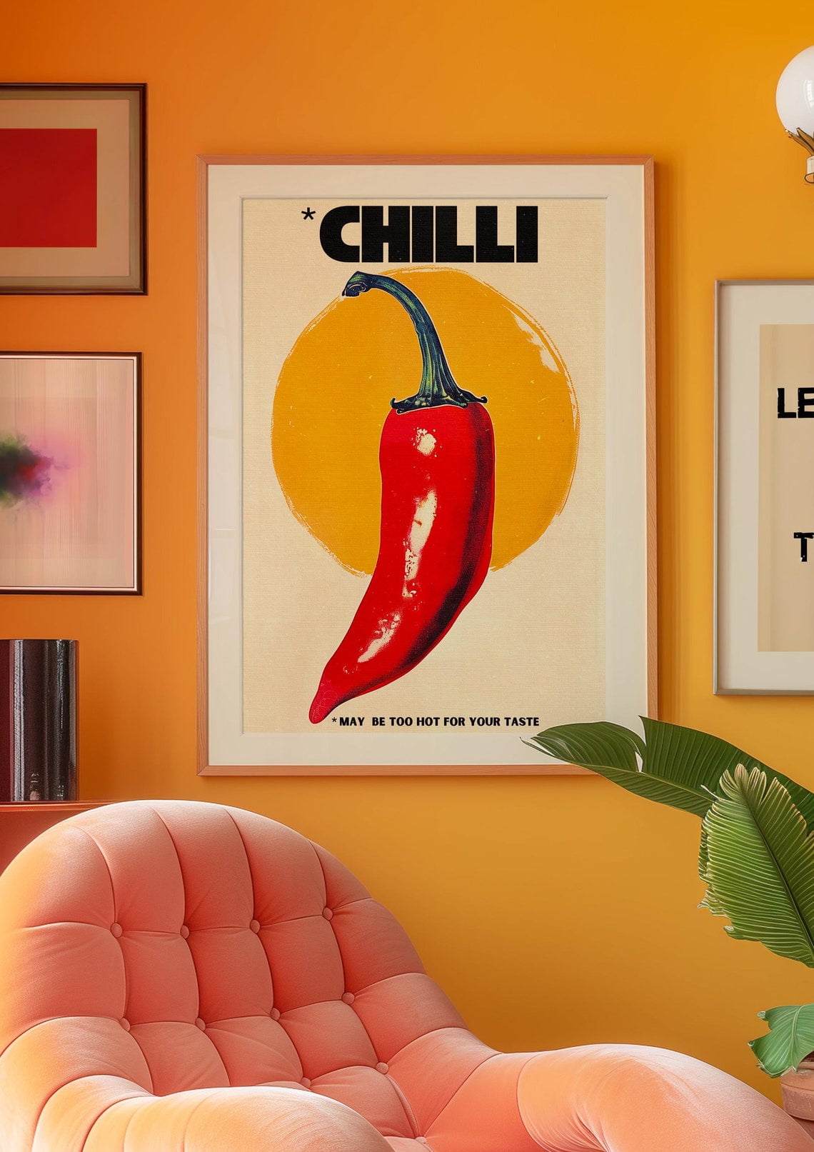 Chilli Pepper Poster, Retro Kitchen Wall Art, Unframed Paper Poster ...