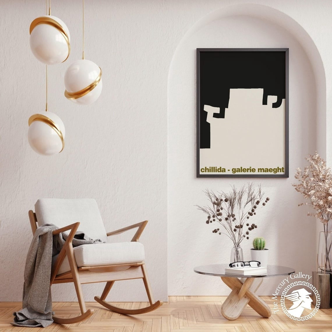 Chillida Poster, Black And White Exhibition Art, Galerie Maeght Paris ...