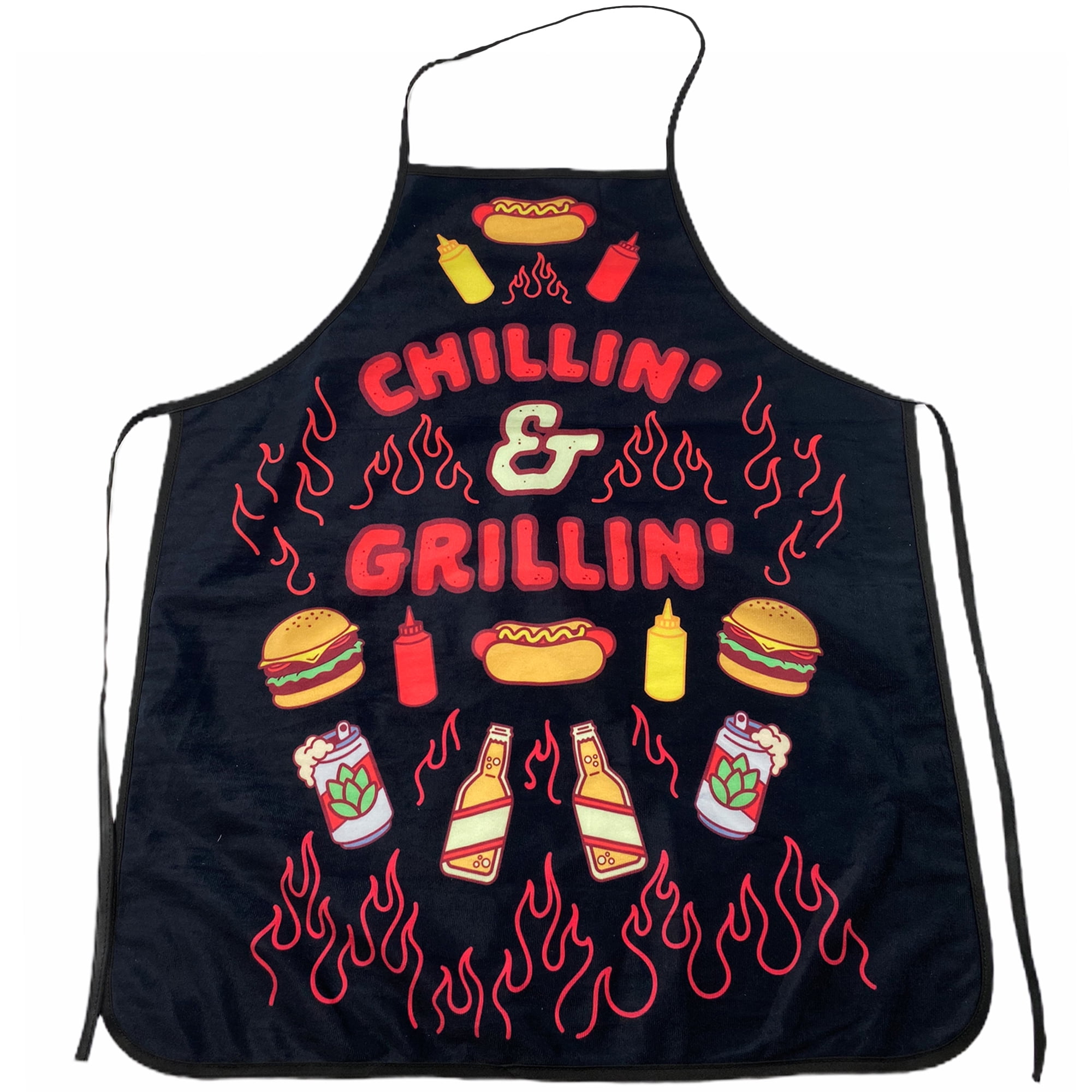 Chillin and Grillin Apron Funny Backyard Summer BBQ Kitchen Smock ...