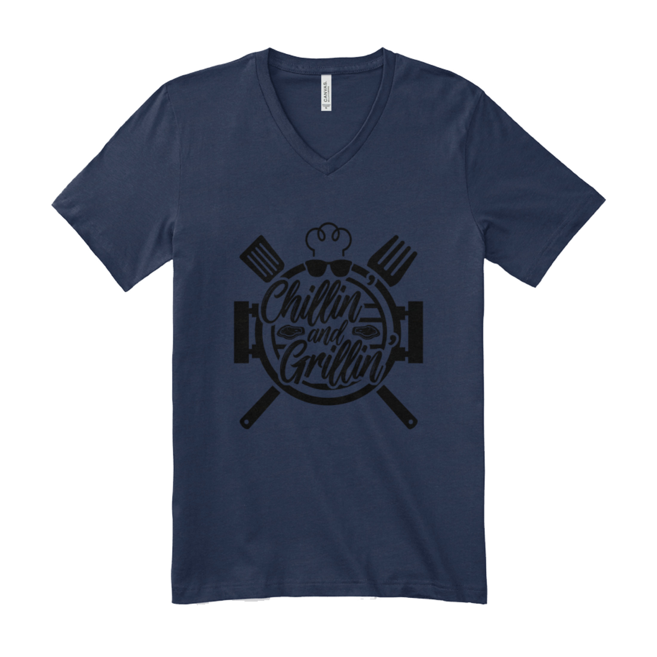 Chillin' And Grillin' Barbecue Party Gift Ideas For Men Grill Master BBQ V-Neck Tee - Walmart.com