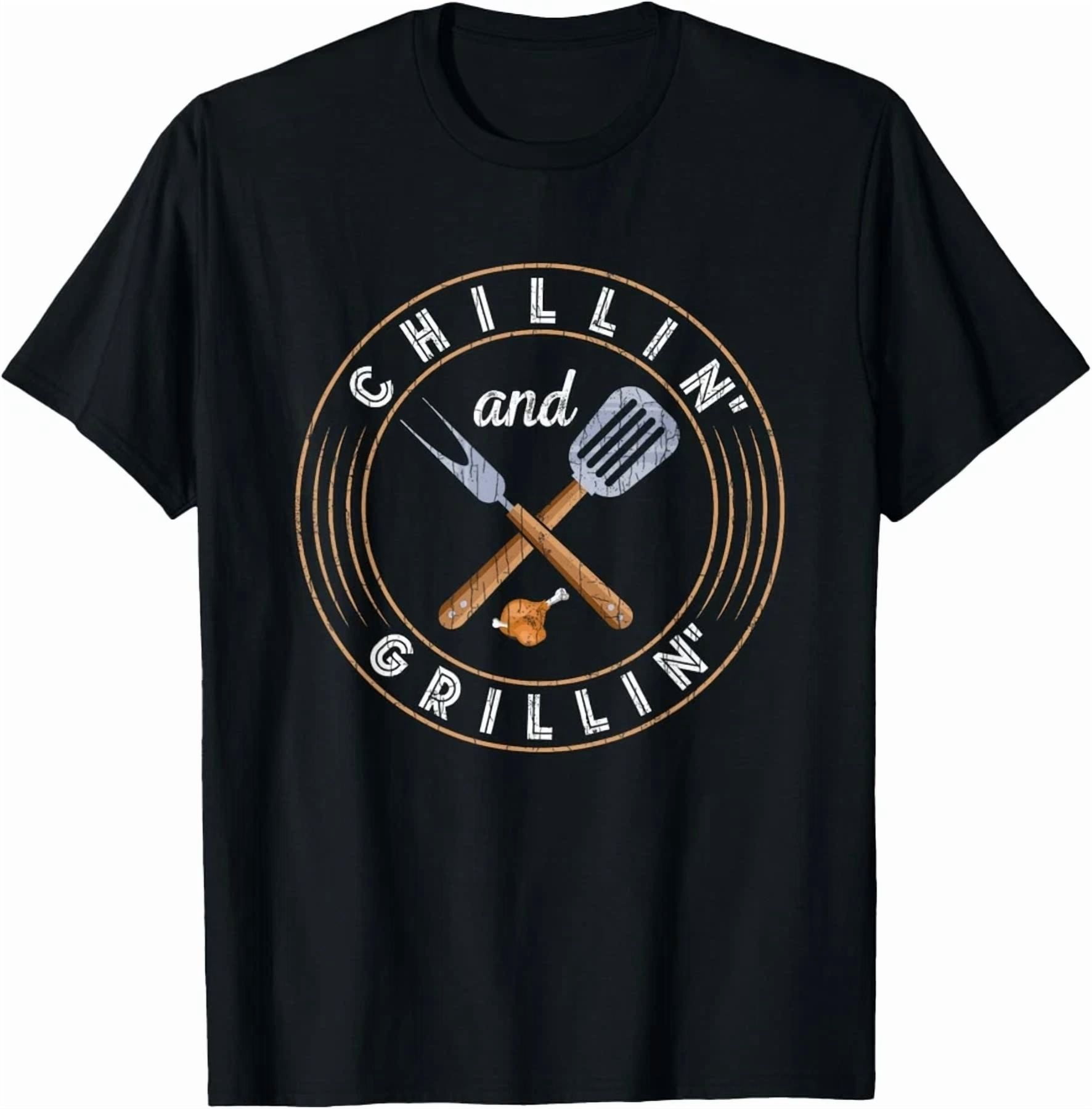 Chillin And Grillin Funny Barbeque Grilled BBQ Lover Graphic Print ...