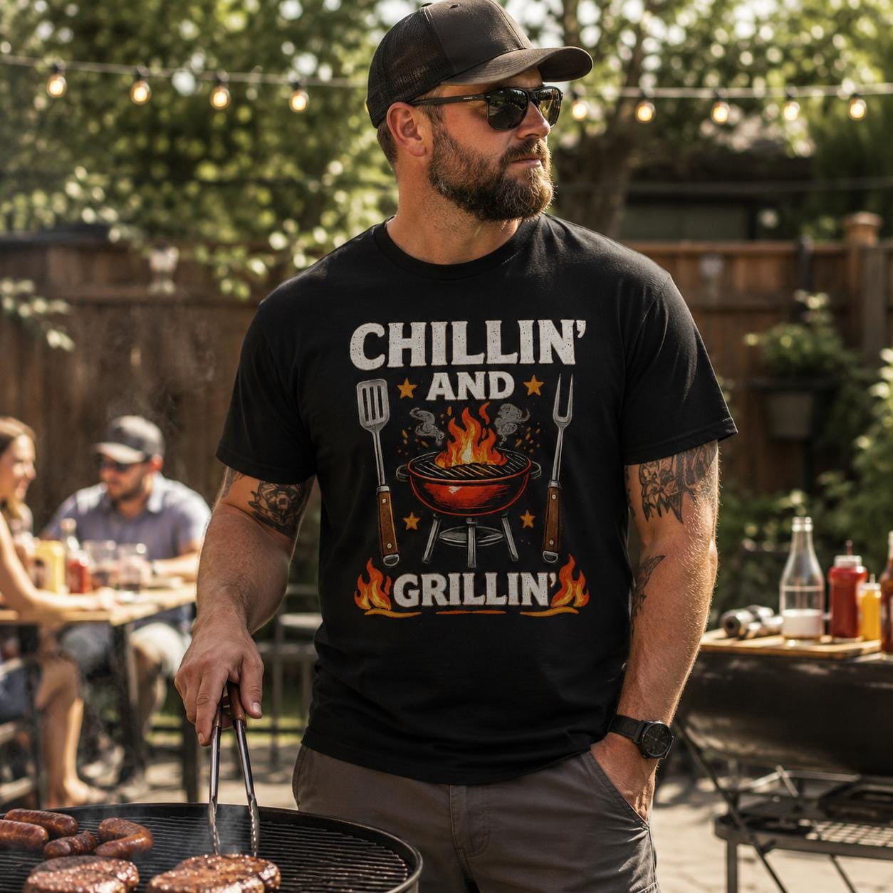 Chillin Grillin BBQ Shirt, Funny Cookout Tee, Grill Master Gift ...