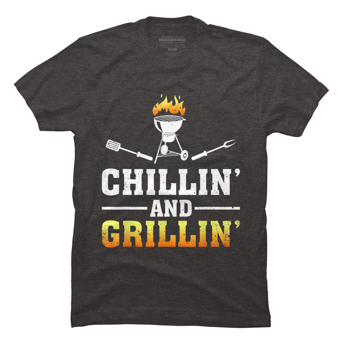 Chillin Grillin Fathers Day BBQ Barbeque Smoker Mens Charcoal Heather ...