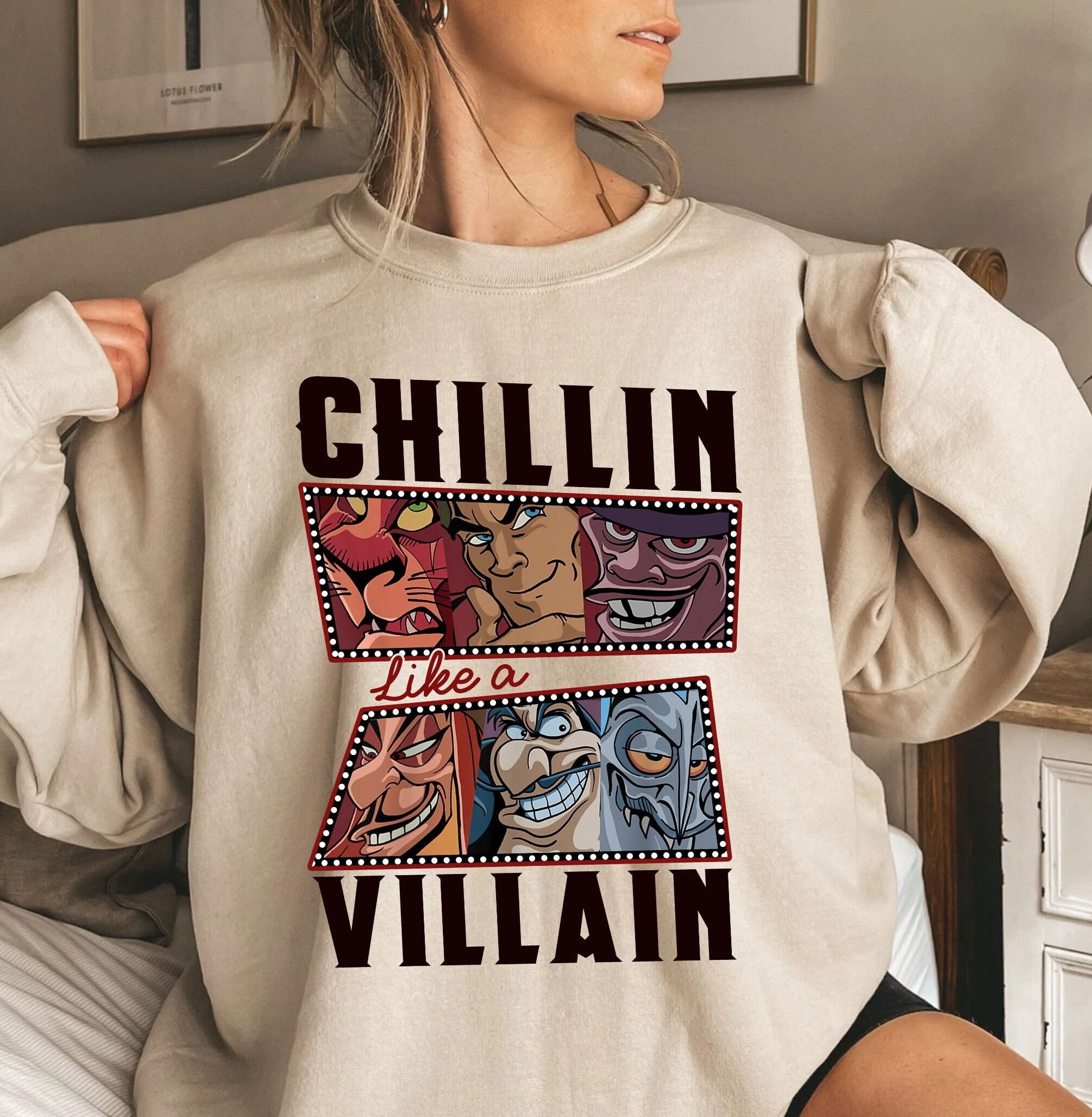 Chillin' Like A Villain Disney Villains Characters Shirt, Scar Jafar ...