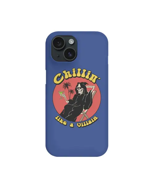 Chillin' Like A Villain Funny Skeleton Phone Case for iPhone 16 15 14 ...