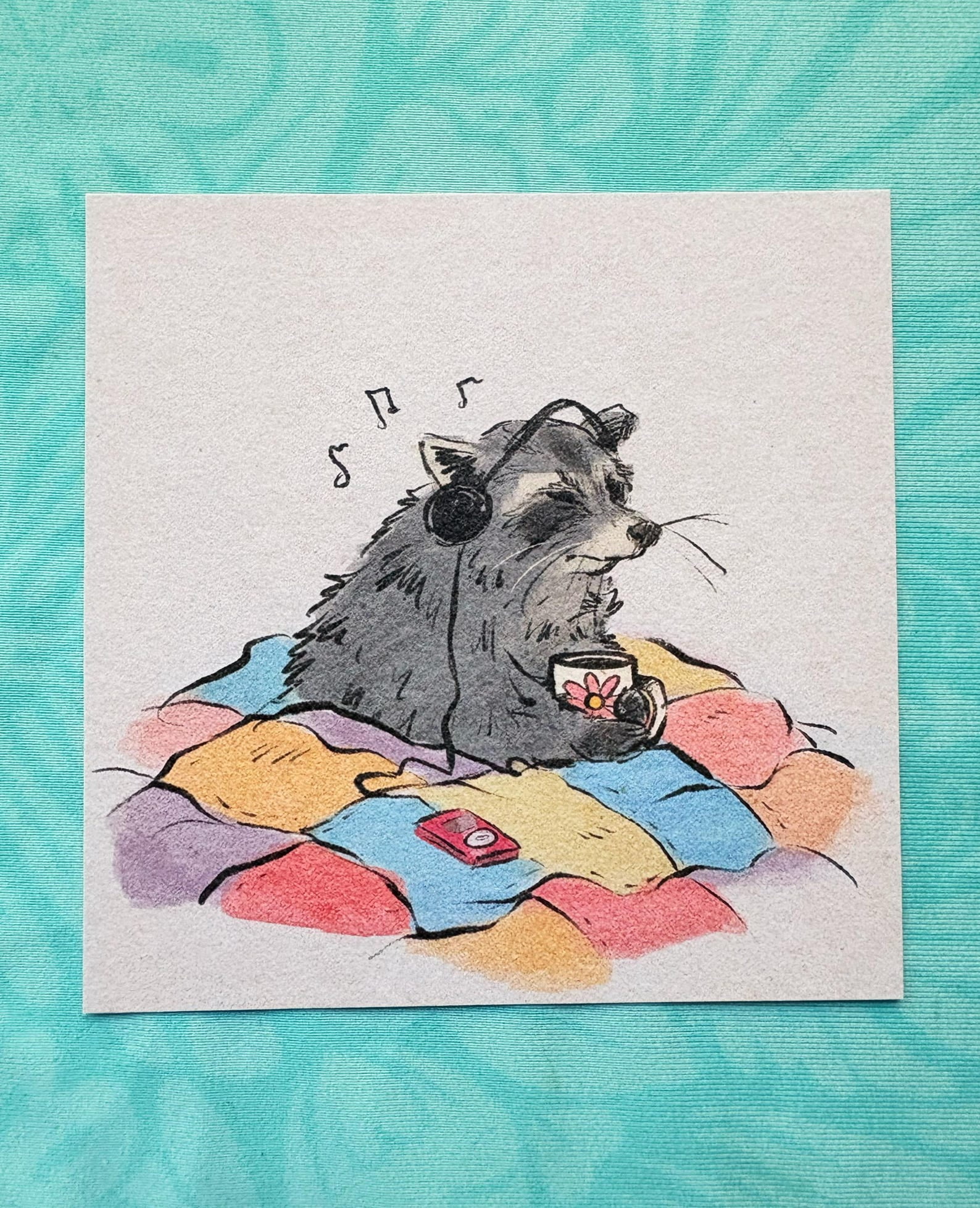 Chillin Raccoon Whimsical poster Wall Art Decor 16x24 UNFRAMED ...