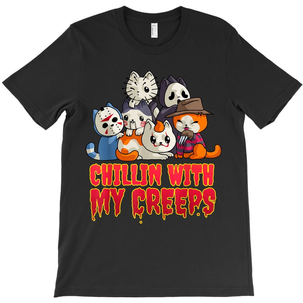 Chillin With My Creeps Funny Cat Horror Movies Serial Killer Themed ...