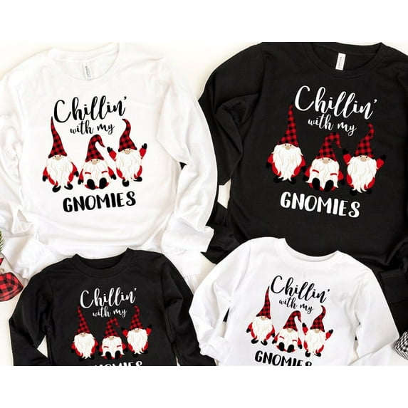 Chillin With My Gnomies Long Sleeve Shirt, Gnome Shirt, Gnomes Long ...
