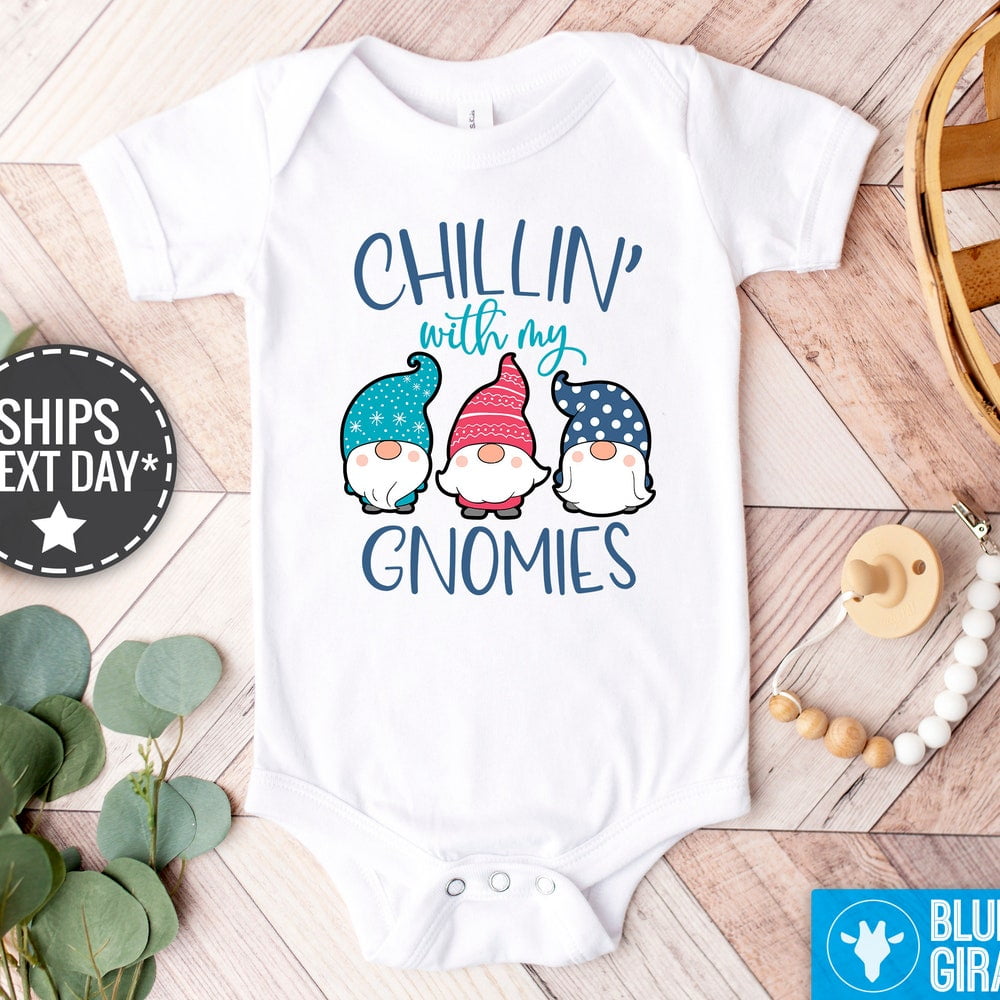 Chillin' With My Gnomies Onesie, Cute Onesie Baby, Cute Gnome Baby ...