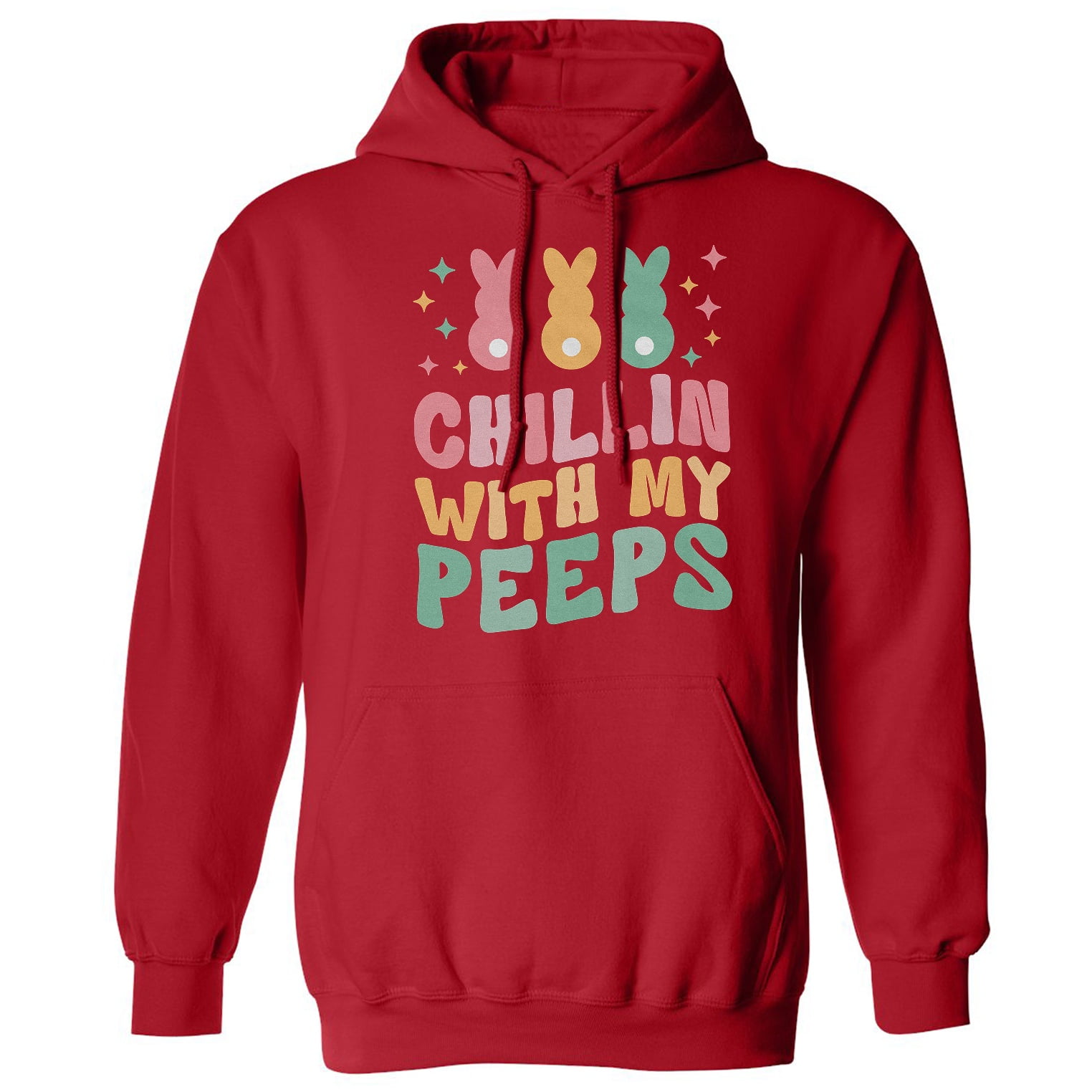 Chillin With My Peeps - Easter Day Bunny Groovy Unisex Hooded ...