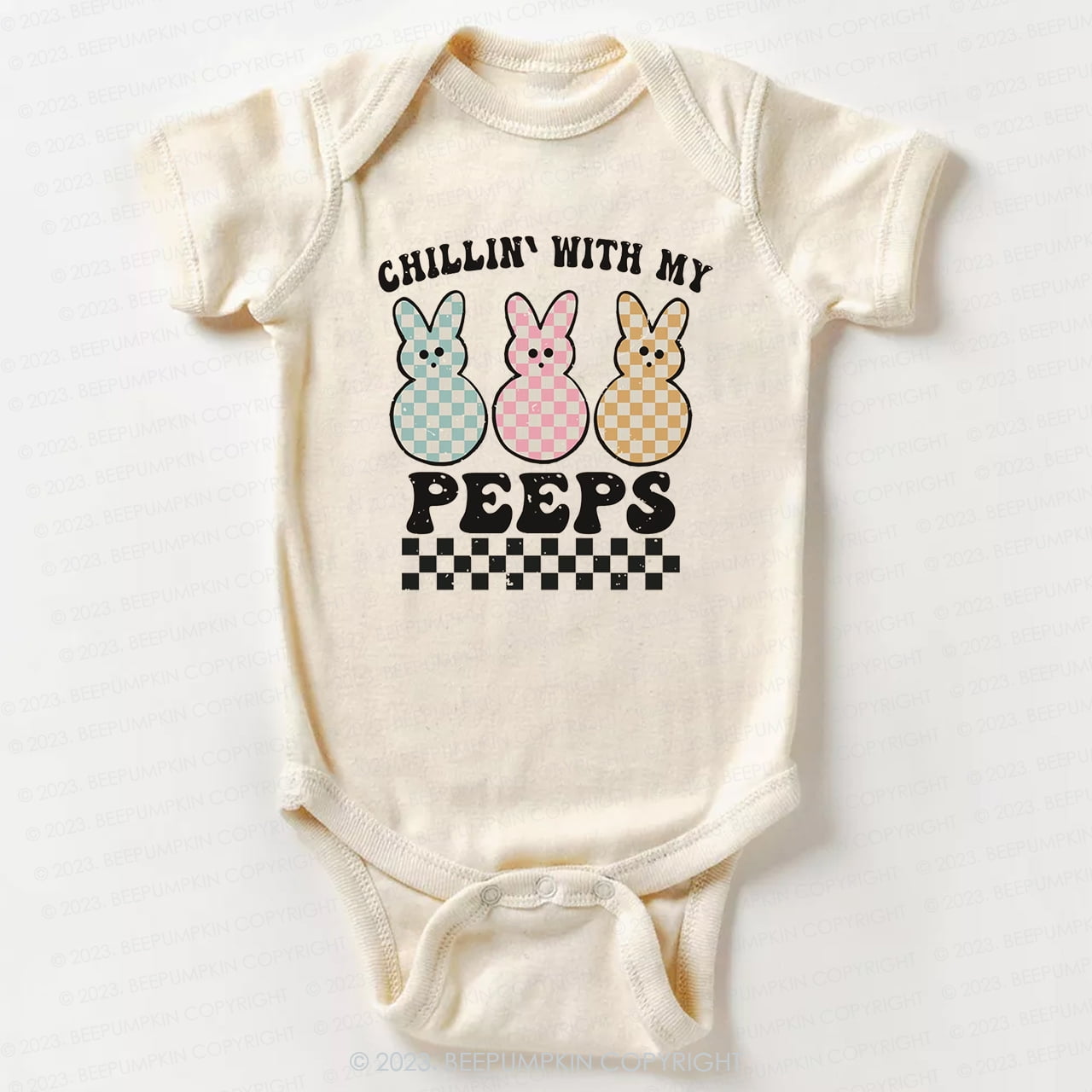 Chillin' With My Peeps Retro Kids Easter Bodysuit For Baby Cute Baby ...