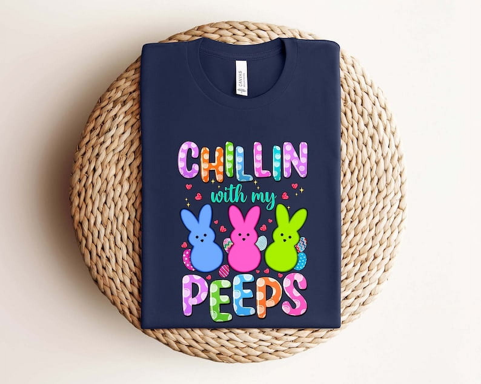 Chillin’ With My Peeps T-Shirt, Easter Gift Shirt, Cute Peeps Easter Graphic Tee - Walmart.com