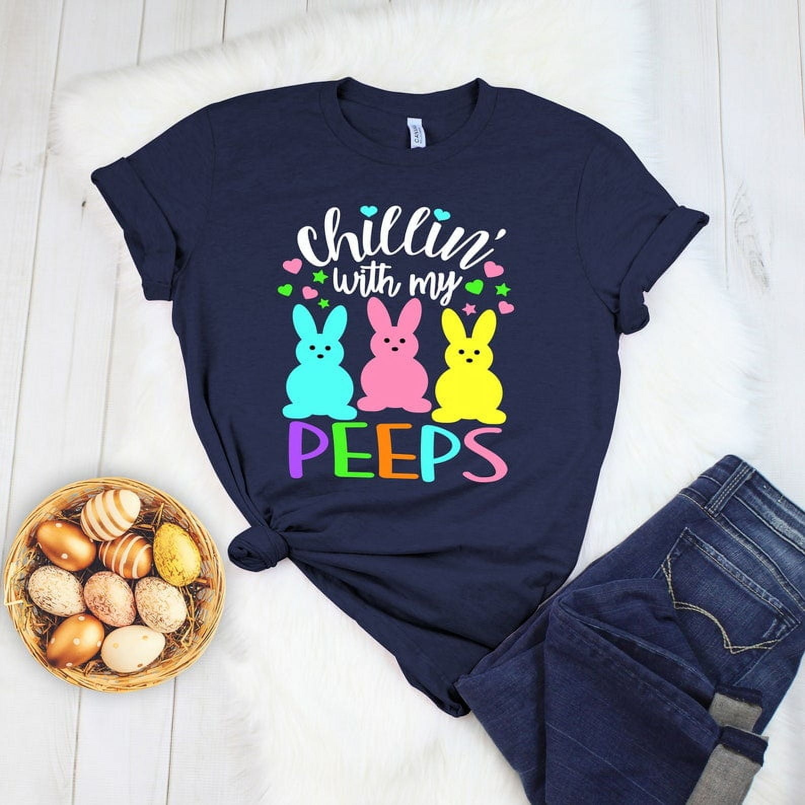 Chillin With My Peeps T-shirt, Happy Easter shirt, Easter Shirt, Bunny ...