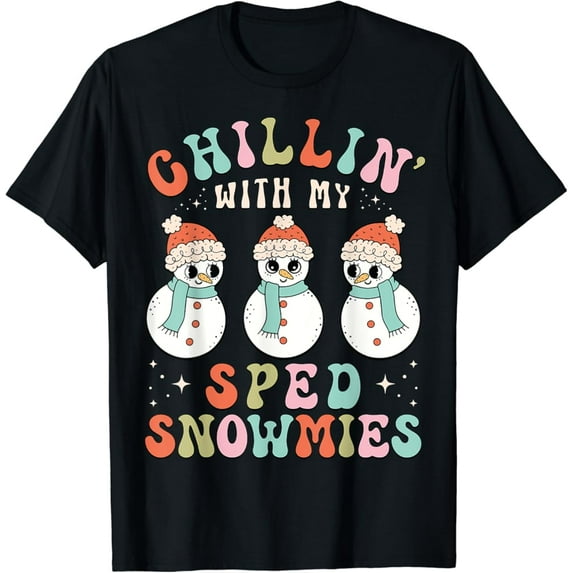 Chillin With My SPED Snowmies | Snowman Teacher Pajamas T-Shirt Tshirt ...