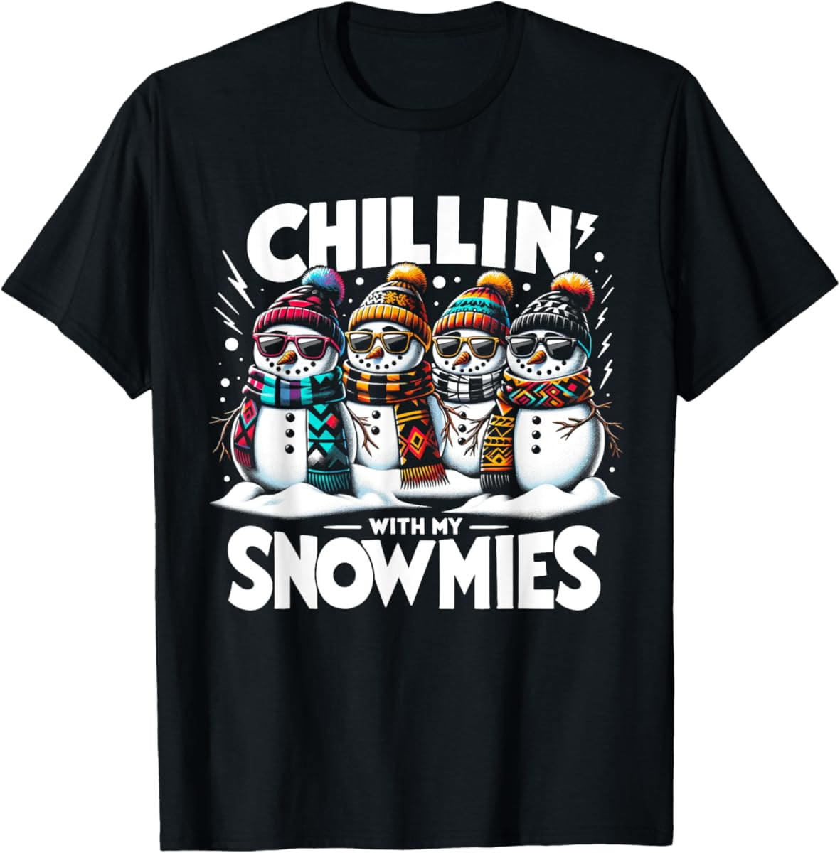 Chillin With My Snowmies Frosty Snowman T-Shirt - Walmart.com