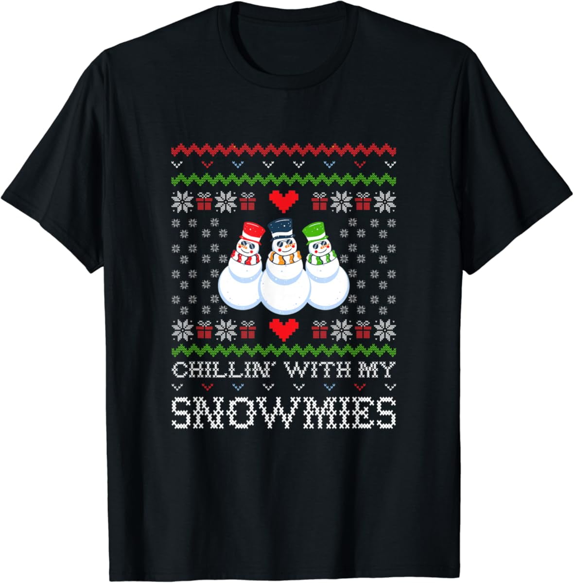 Chillin' With My Snowmies Snowman T-Shirt - Walmart.com
