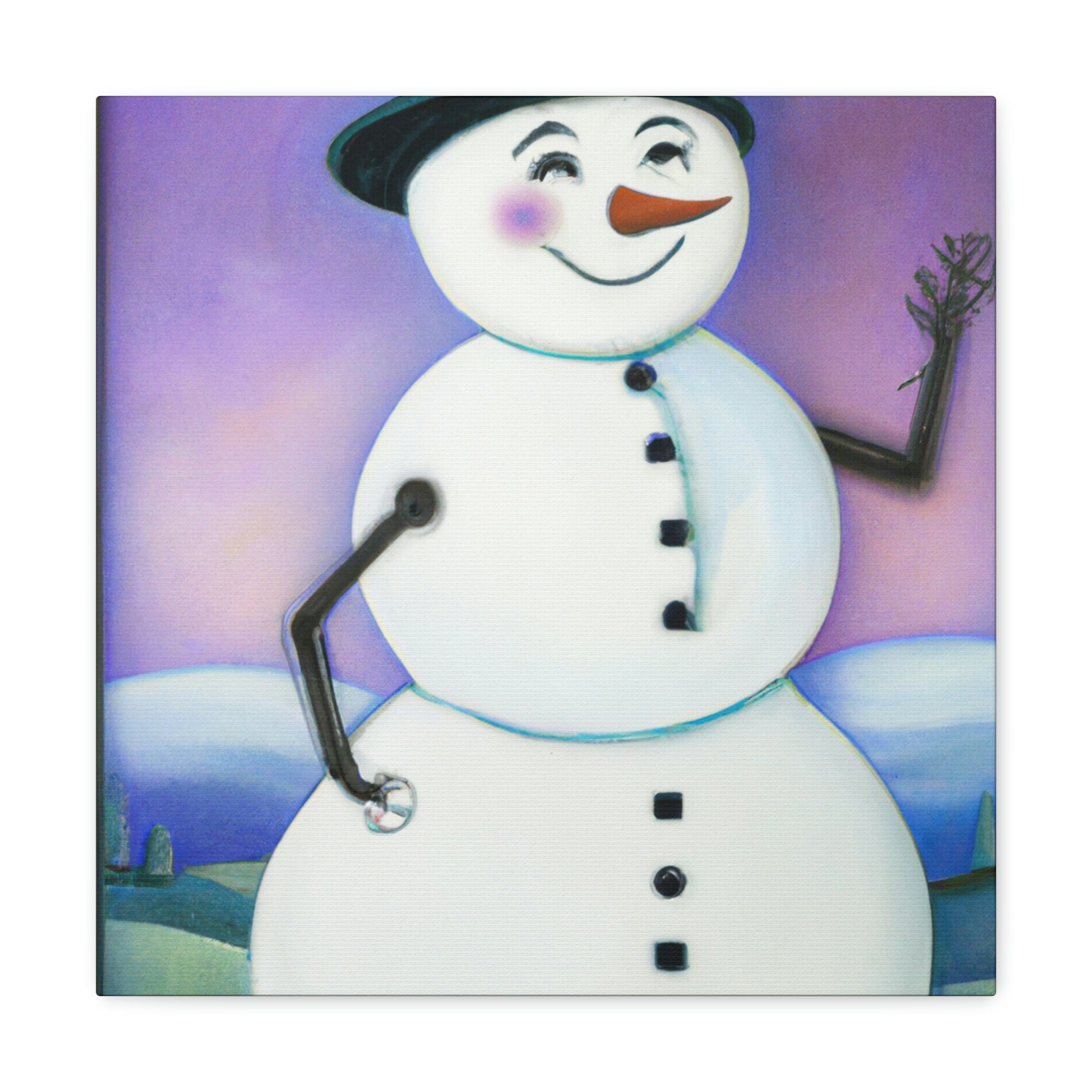 Chilling Art Deco Snowman - Canvas - Walmart.com