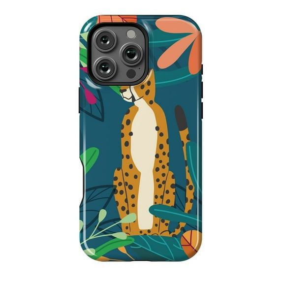 Chilling Funny Cheetah Cartoon Animal iPhone Case 17 16 15 14 13 12 11 ...