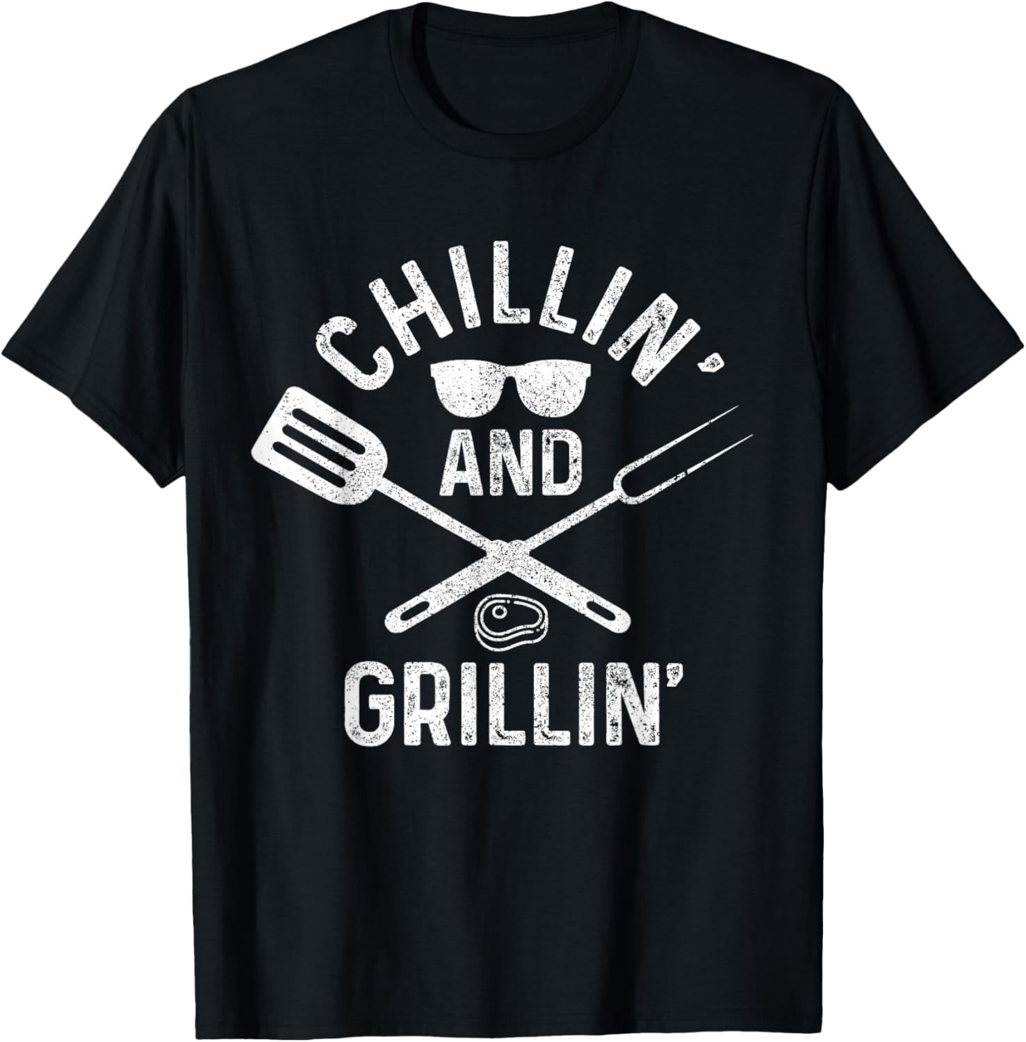 Chilling & Grilling BBQ Grill Chef Funny Barbecue T-Shirt- Classic ...