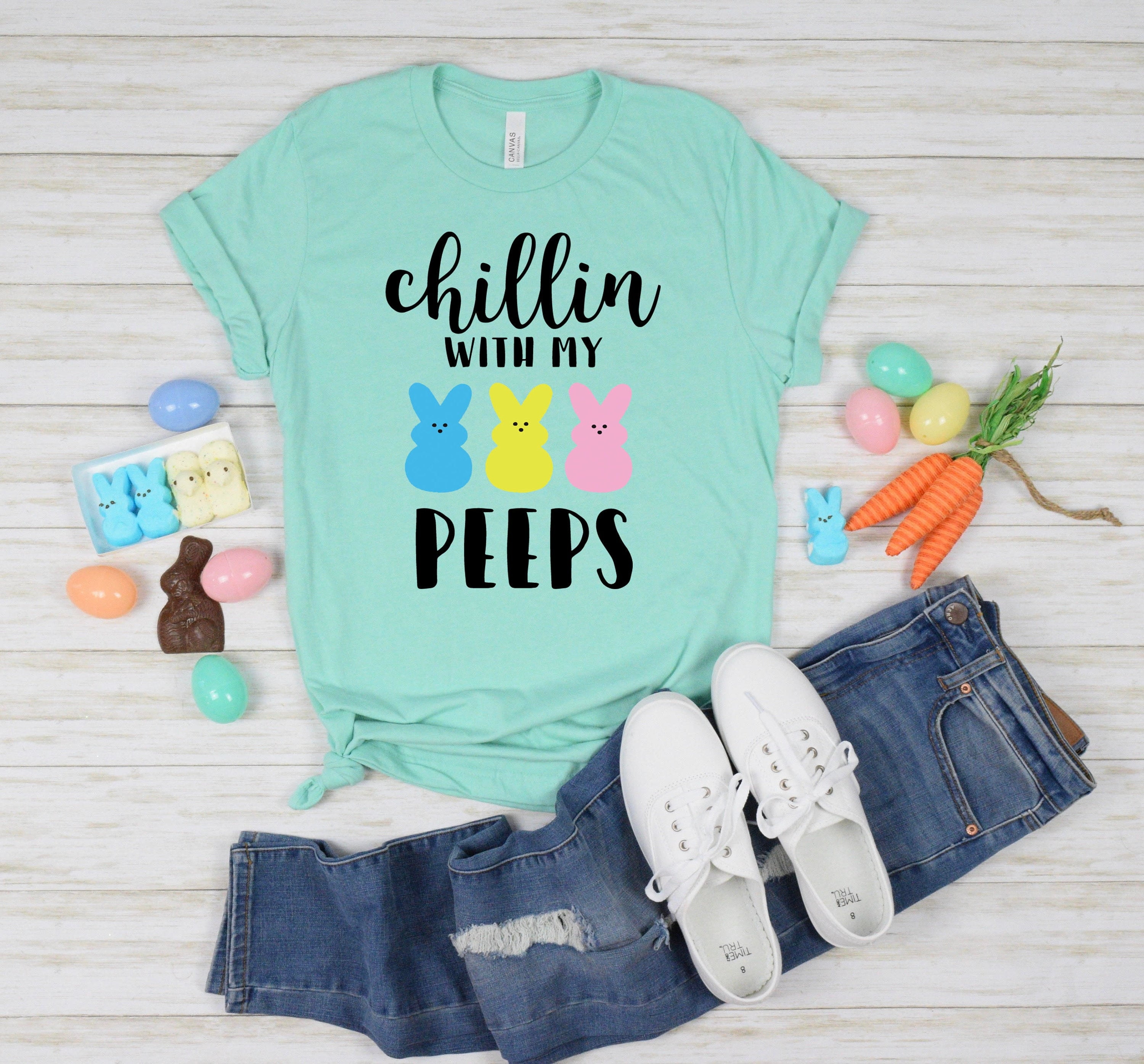 Chilling With My Peeps Shirt Chilling With My Peeps Shirt Cute Easter ...
