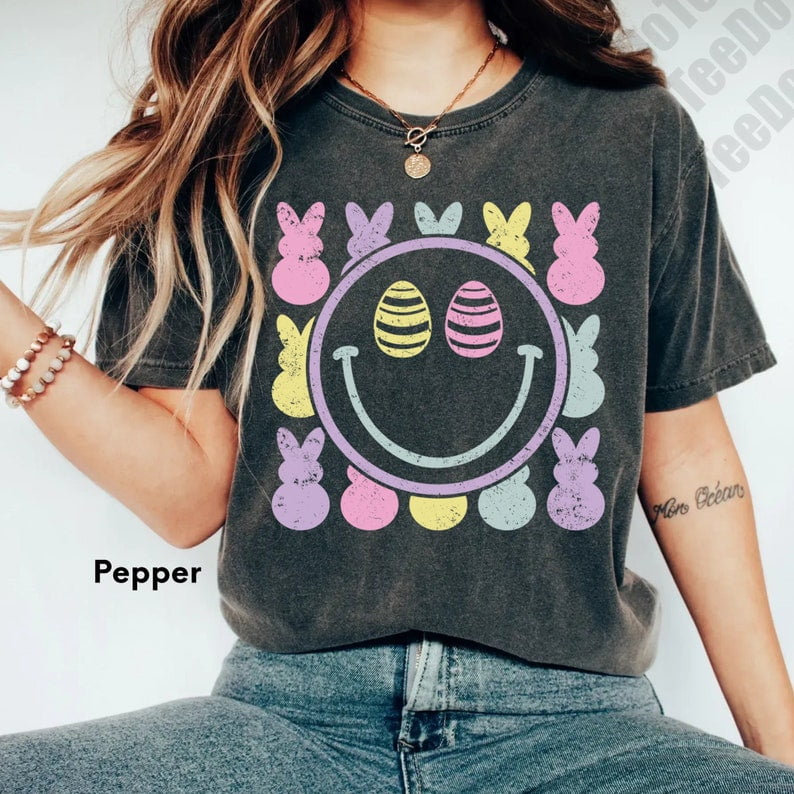 Chilling peeps Shirt,Kids Easter Bunny Shirt,Easter Smiley Shirt ...