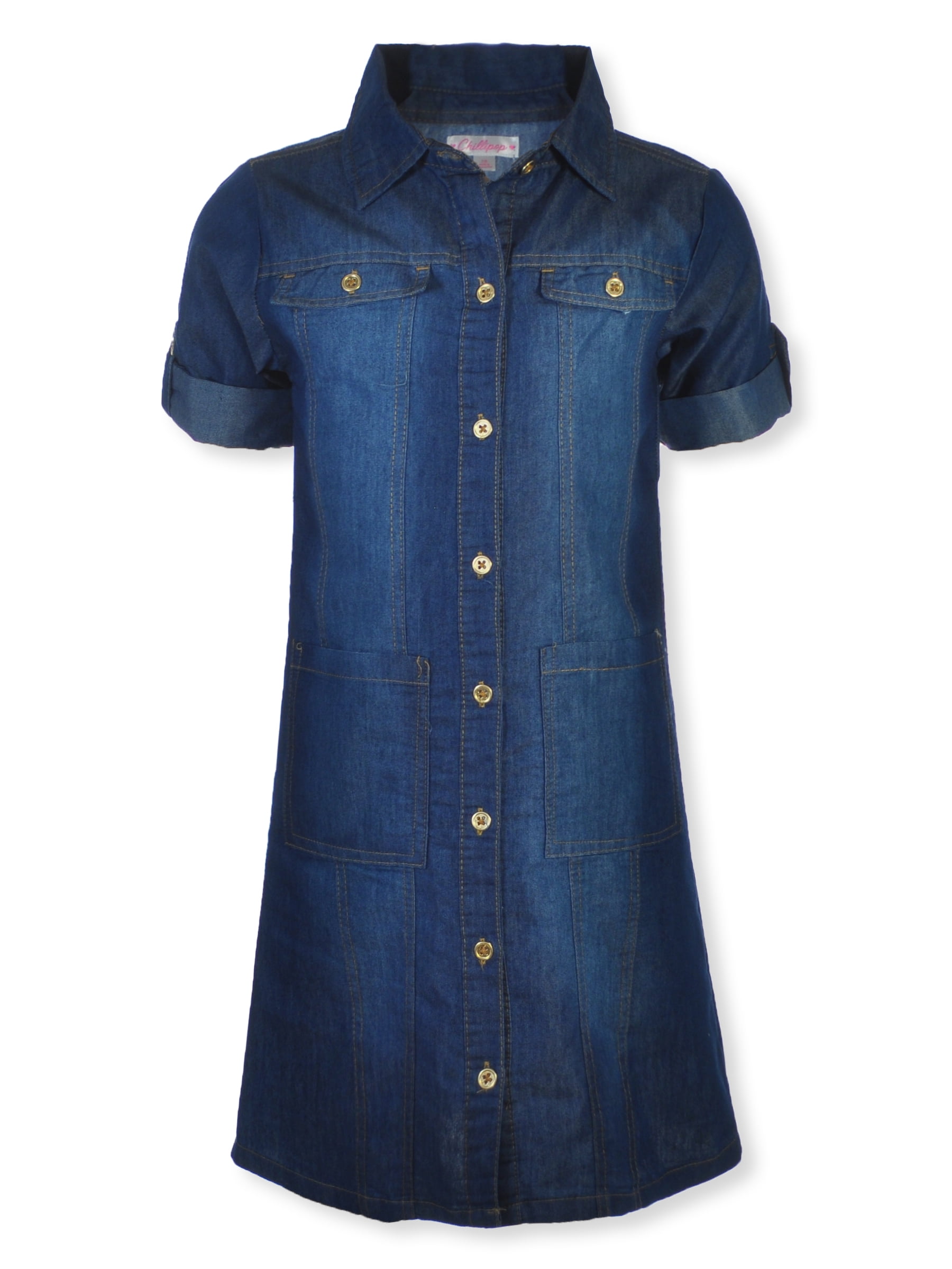 Chillipop Girls' Chambray Dress Color: dark wash Size: 4t - Walmart.com