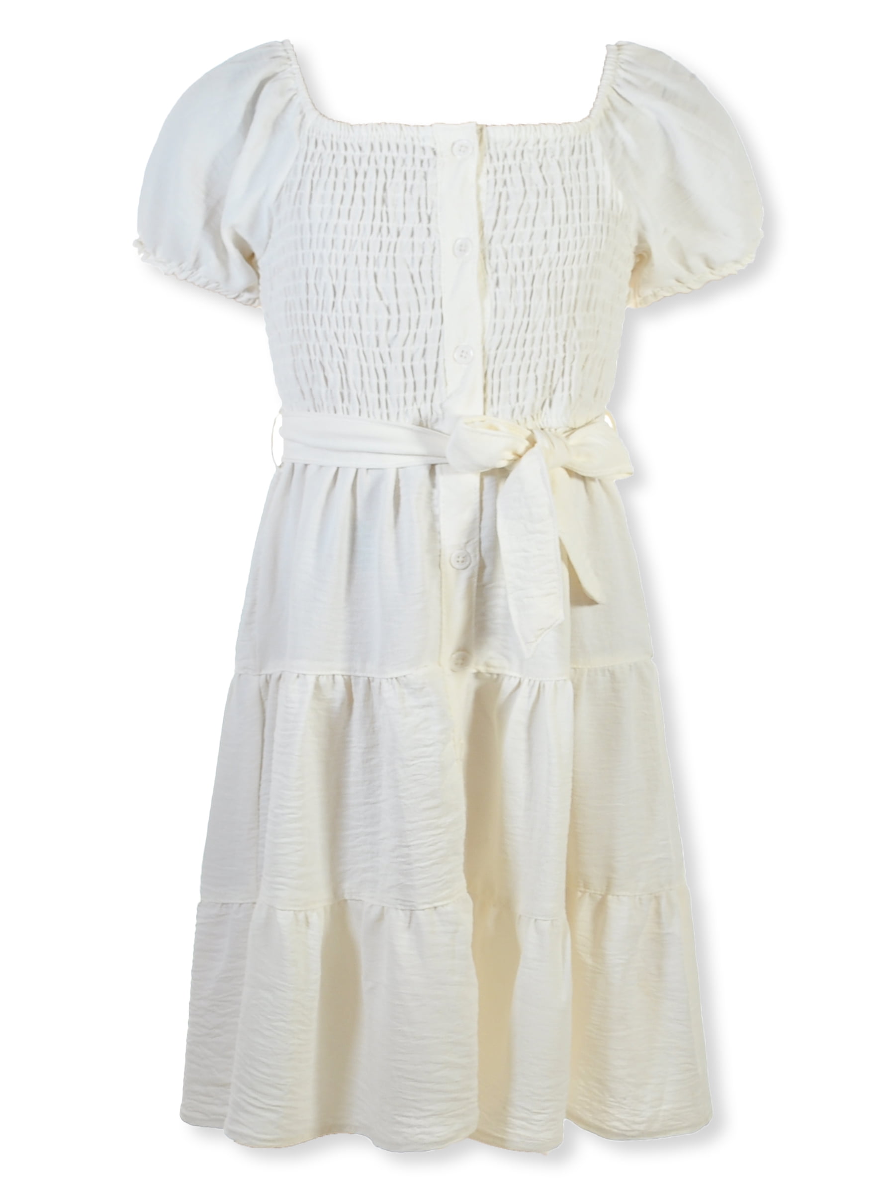 Chillipop Girls' Tiered Dress Color: ivory Size: 5 - 6 - Walmart.com