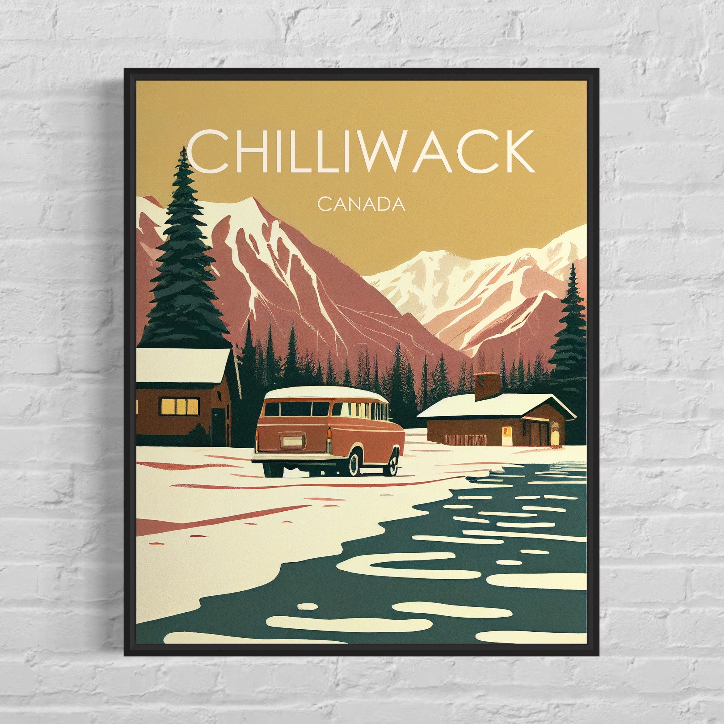 Chilliwack Canada Retro Art Print Chilliwack Wall Art Illustration ...
