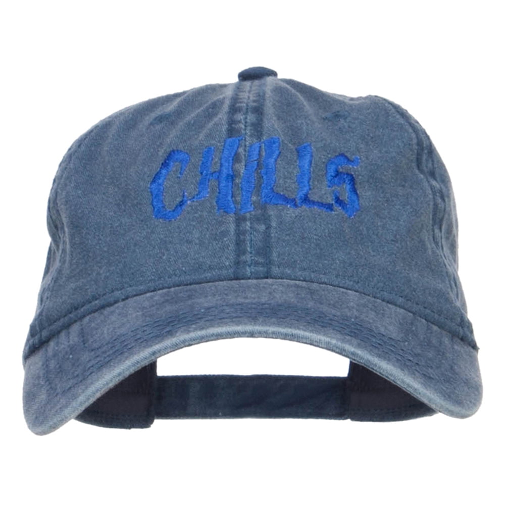 Chills Embroidered Washed Cap - Navy OSFM - Walmart.com