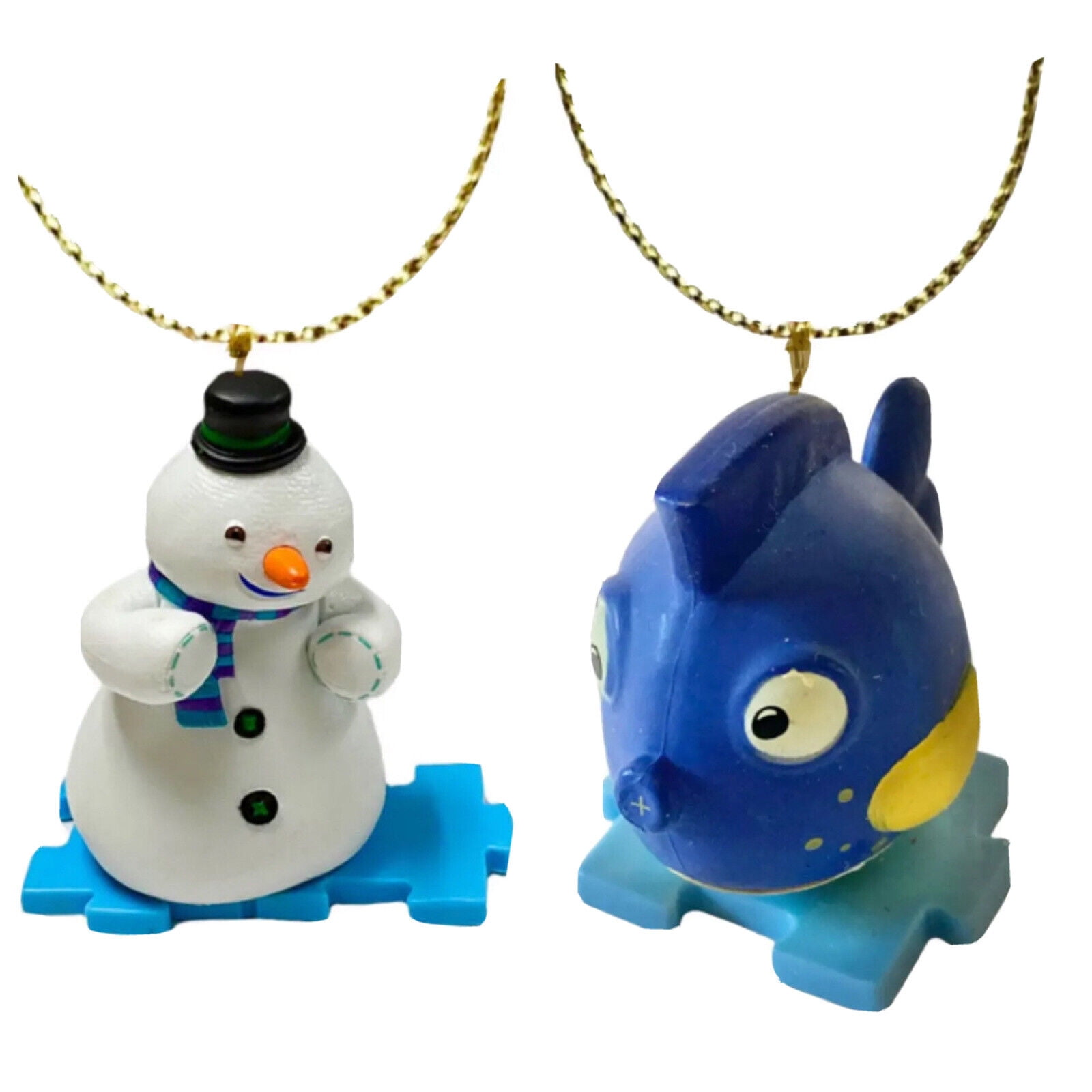 Chilly Snowman & Squeaker Fish PVC Ornament Figure Doc McStuffins ...