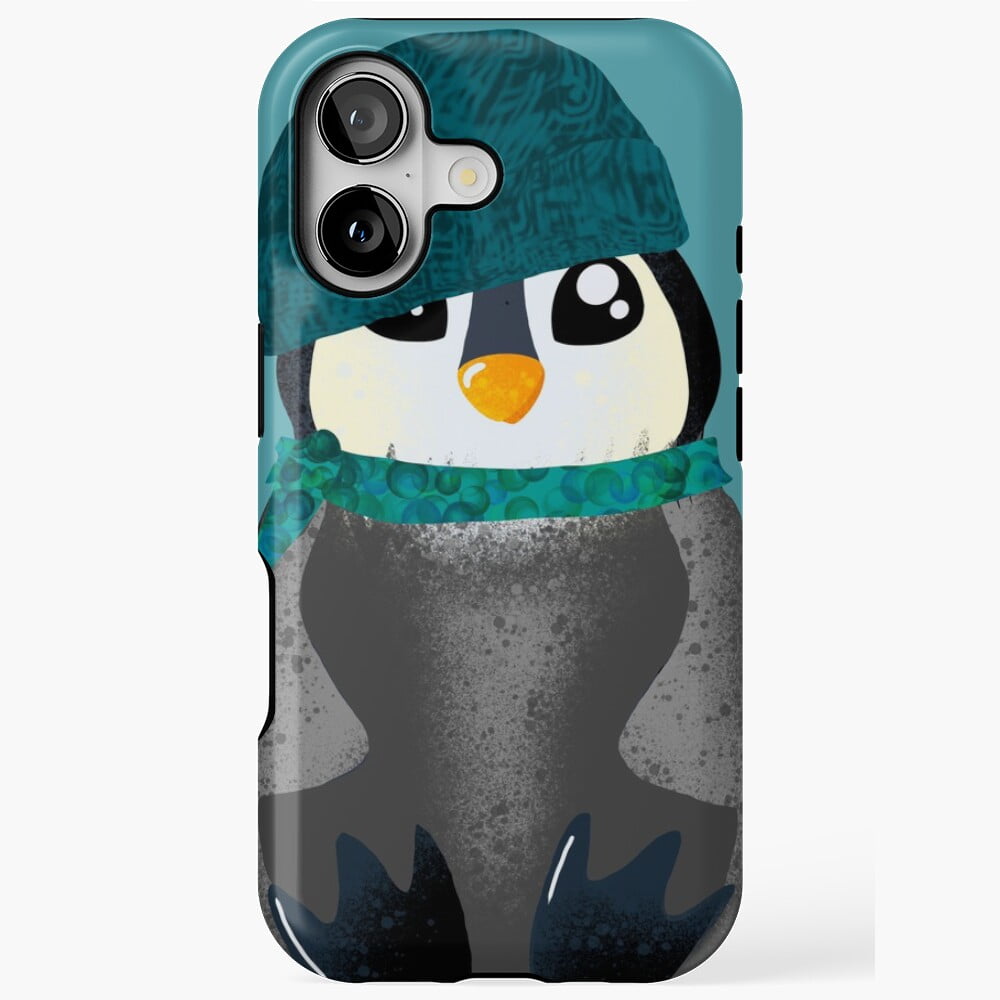 Chilly Teal Penguin Winter Holiday Tough Phone Case 17 16 15 14 13 12 ...