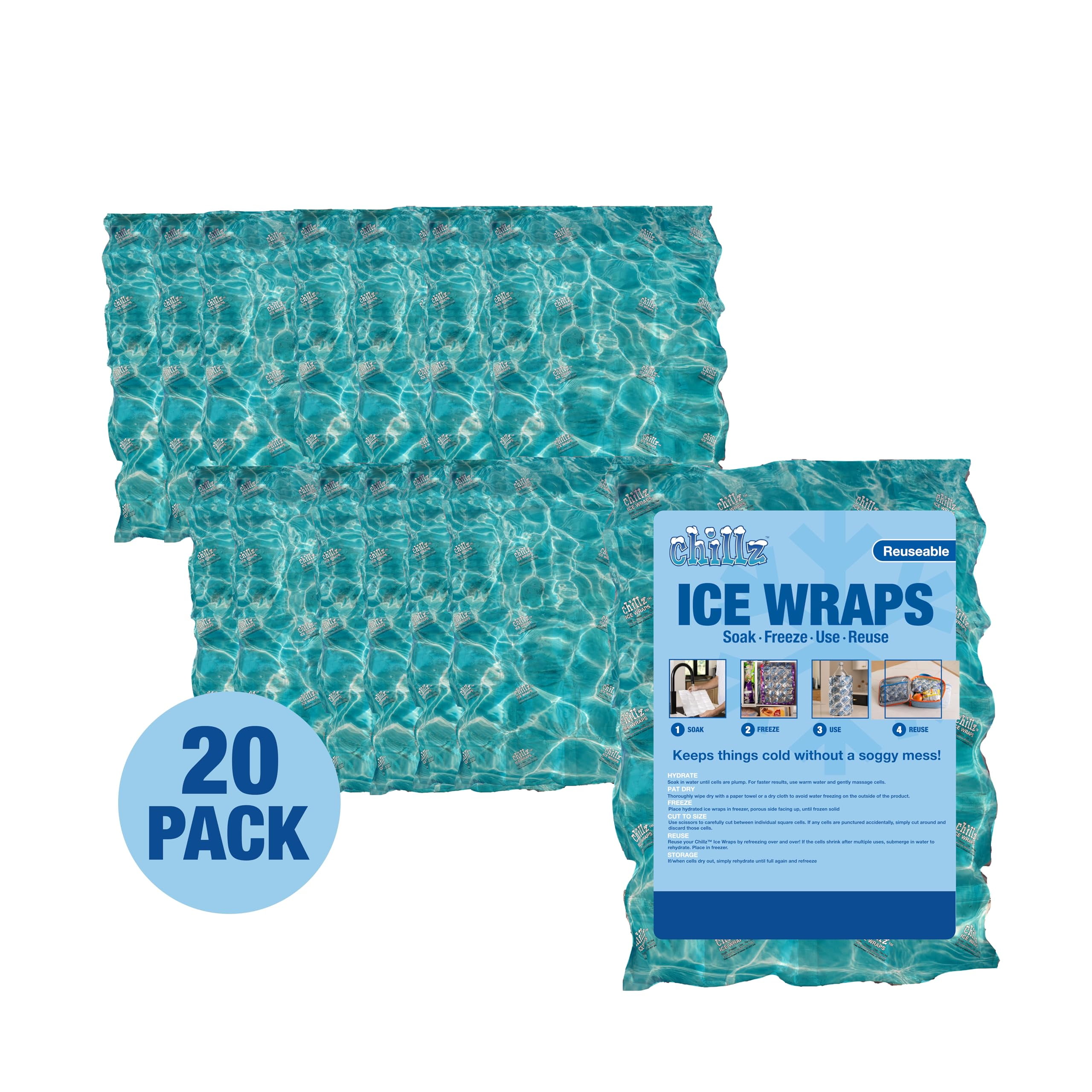 Chillz Reusable Ice Sheets – Flexible Ice Blankets for Coolers, Lunch ...