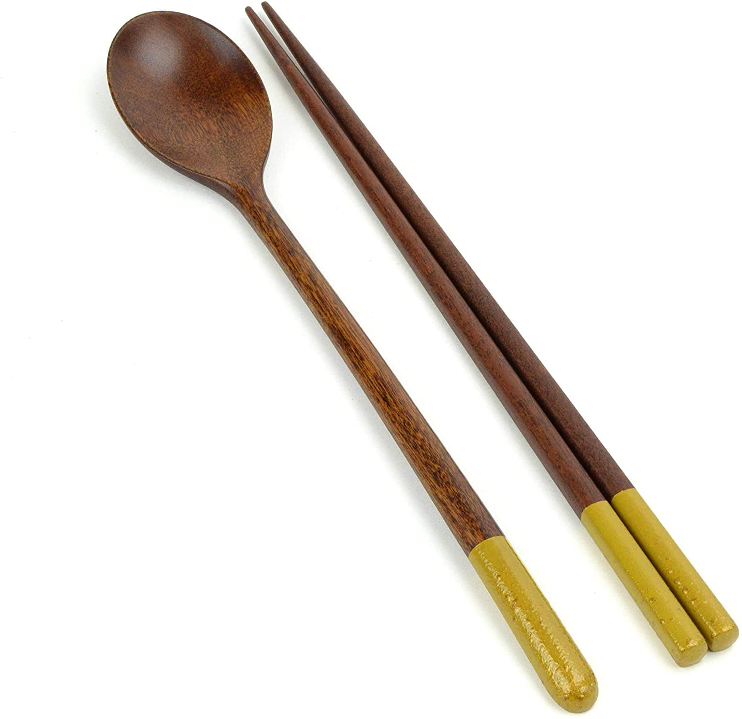 Chilmong Artisan Handmade Lacquered Wooden Dining Spoon and Chopsticks ...